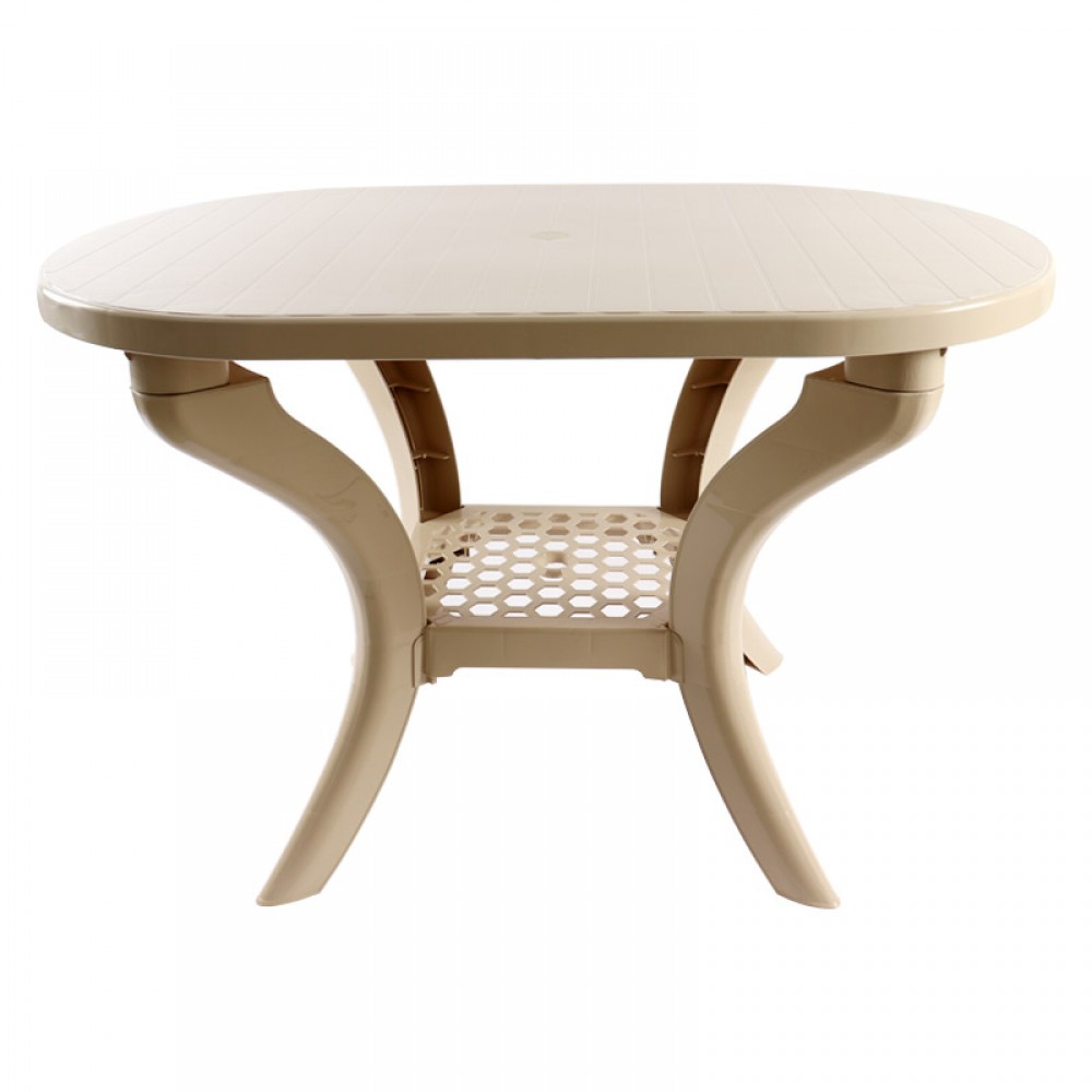Table Oval curve Legs Beige - 1-00220P